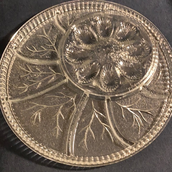 Indiana Glass | Dining | Vtg 97s Indiana Crystal Glass Pebble Leaf ...